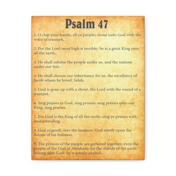 Express Your Love Gifts | Art | Scripture Sign Psalm 47 Chapter Gold Bible Canvas Christian Wall ...